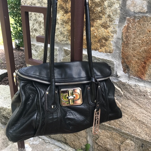 b. makowsky | Bags | B Makowsky Soft Black Leather Satchelhandbag ...